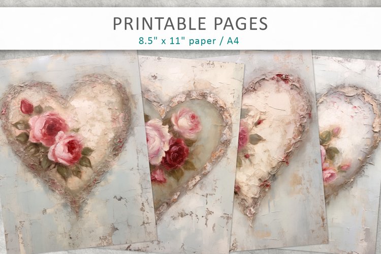 Vintage heart junk journal, shabby chic journal (4967644)