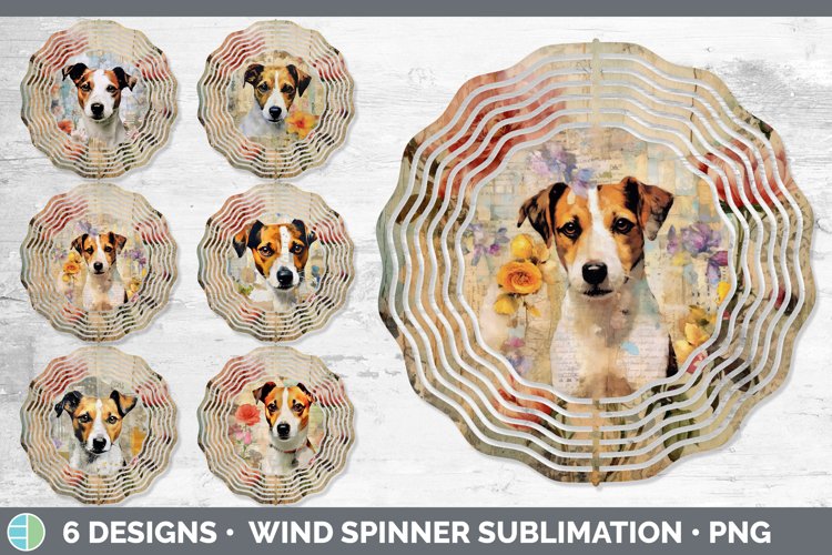 Vintage Jack Russell Terrier Dog Wind Spinner | Sublimation