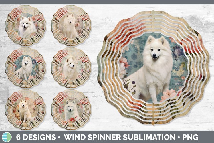 Vintage Japanese Spitz Dog Wind Spinner | Sublimation Spinne