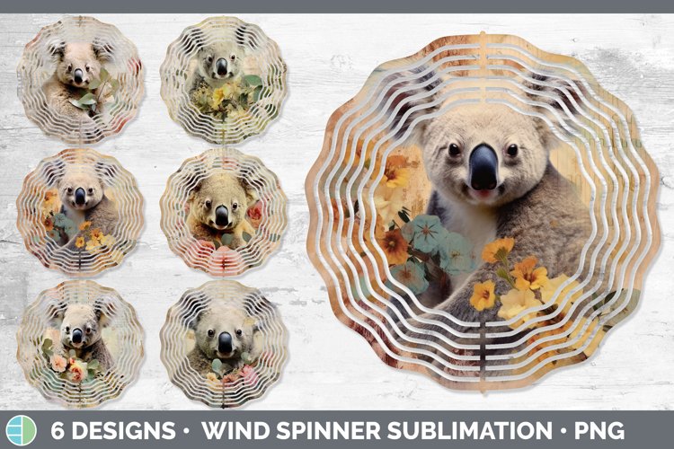 Vintage Koala Wind Spinner | Sublimation Spinner Designs Bun