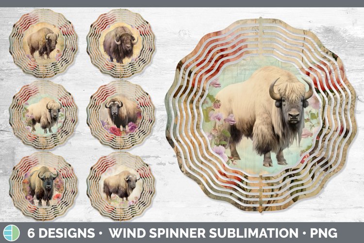 Vintage Musk Ox Wind Spinner | Sublimation Spinner Designs B