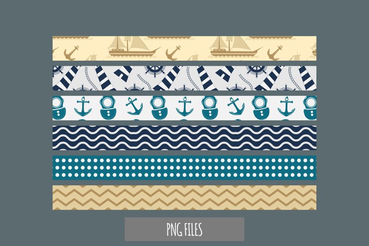 Vintage Nautical Seamless Pattern Strips