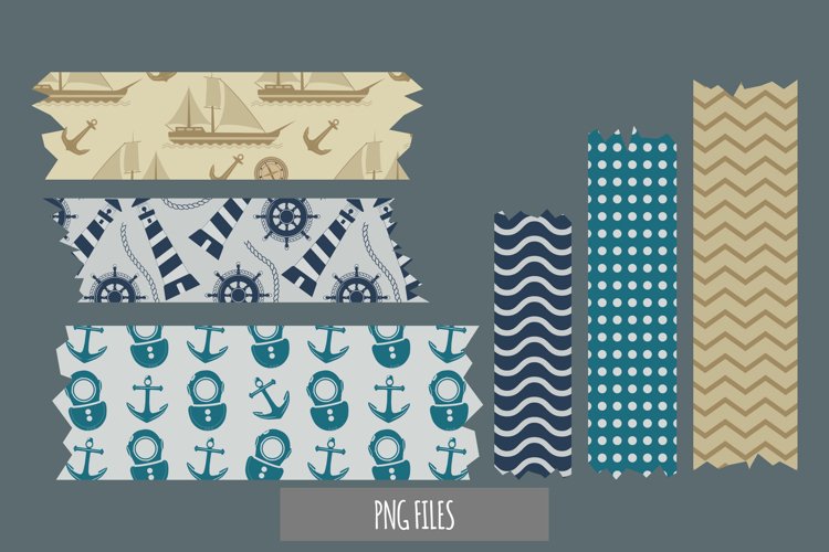 Vintage Nautical Seamless Pattern Tape