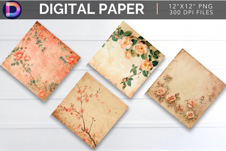 Vintage Peach Digital Paper