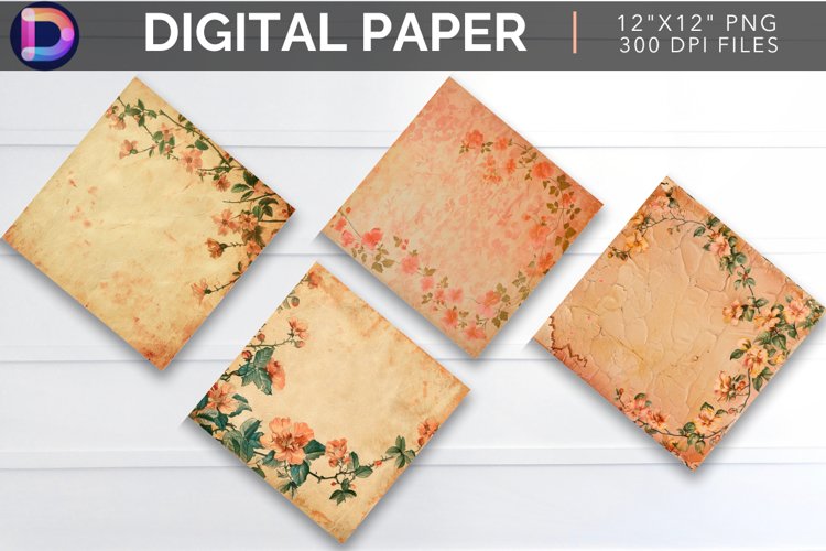 Vintage Peach Digital Paper