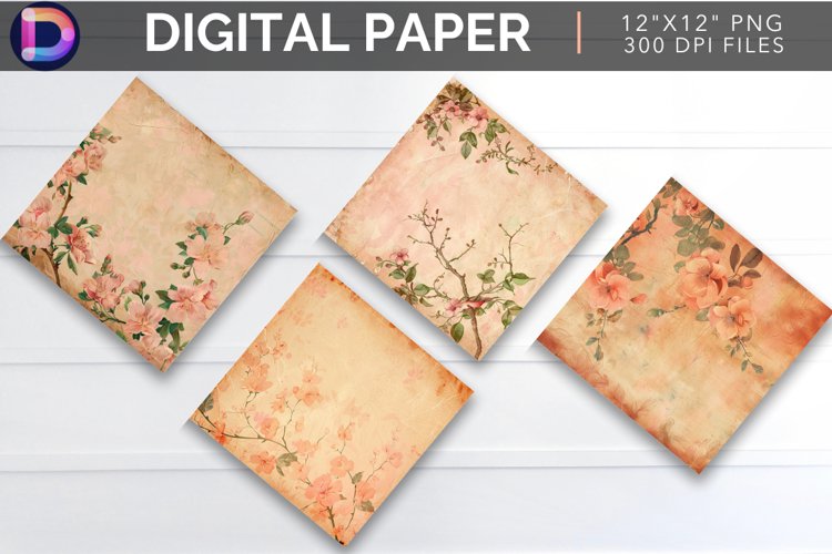 Vintage Peach Digital Paper