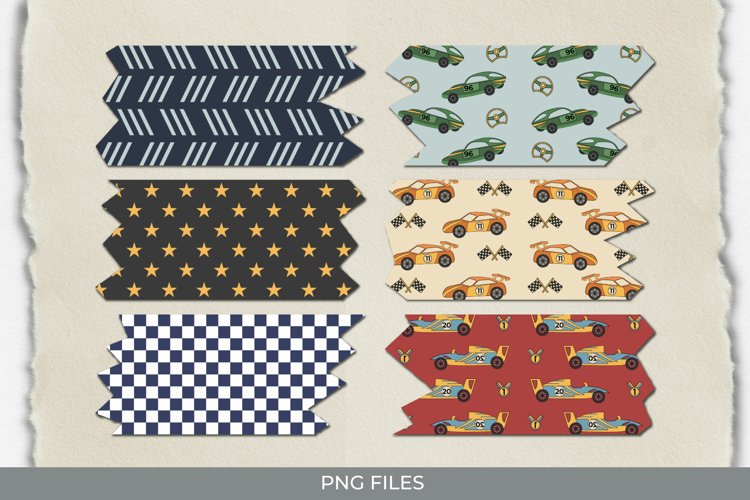 Vintage Racing Car Seamless Pattern Tape