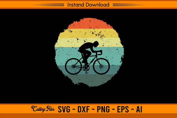 Vintage Retro Bicycle Cycling SVG Design for Bikers
