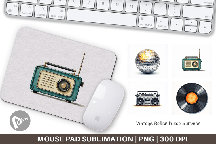 Vintage Roller Disco Summer Mouse Pad (6520181)