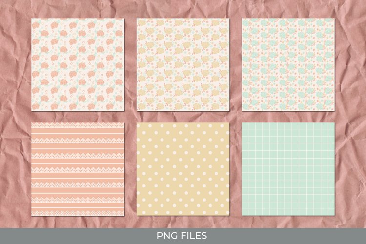Vintage Rose Flowers Seamless Pattern Paper Packs
