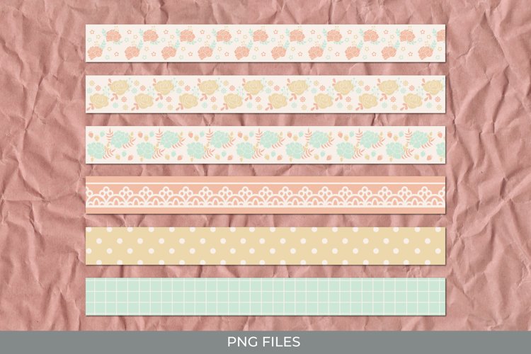 Vintage Rose Flowers Seamless Strips