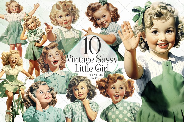 Vintage Sassy Little Girl Sublimation (2634805)