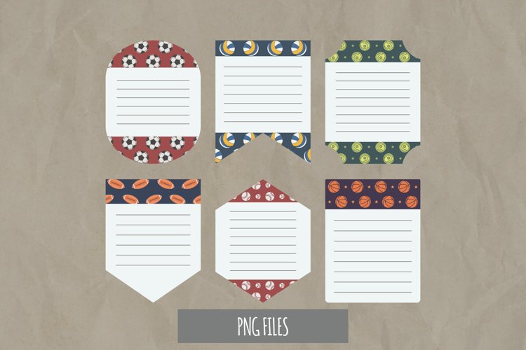 Vintage Sport Ball Seamless Pattern Shaped Journaling Area