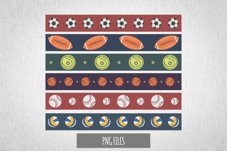 Vintage Sport Ball Seamless Pattern Strips