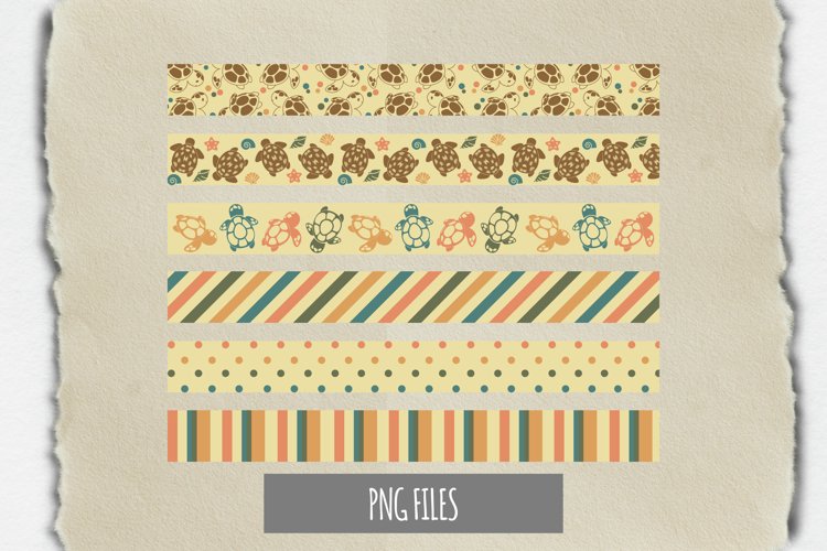 Vintage Turtle Pattern with Vintage Color Stipe