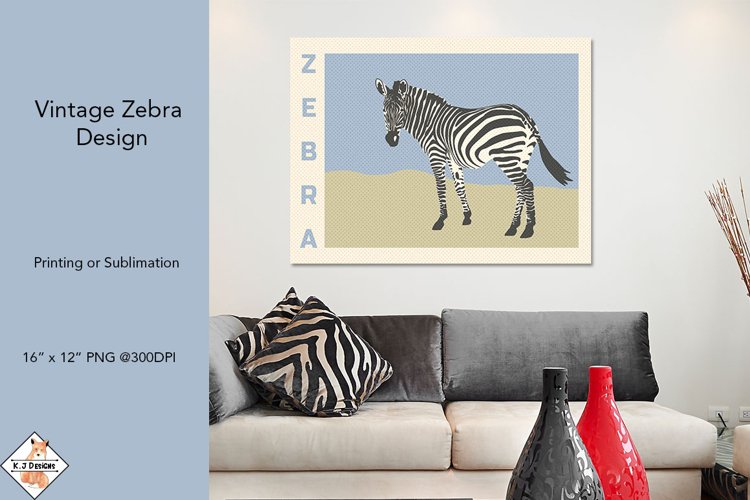 Vintage Zebra Poster Design|Wall Art