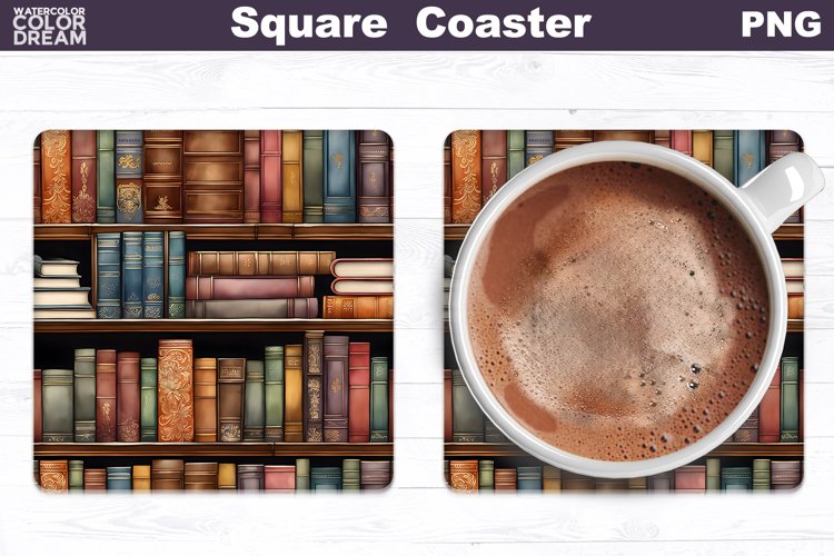 Vintage Books Square Coaster | Book Lover Coaster (2957393)
