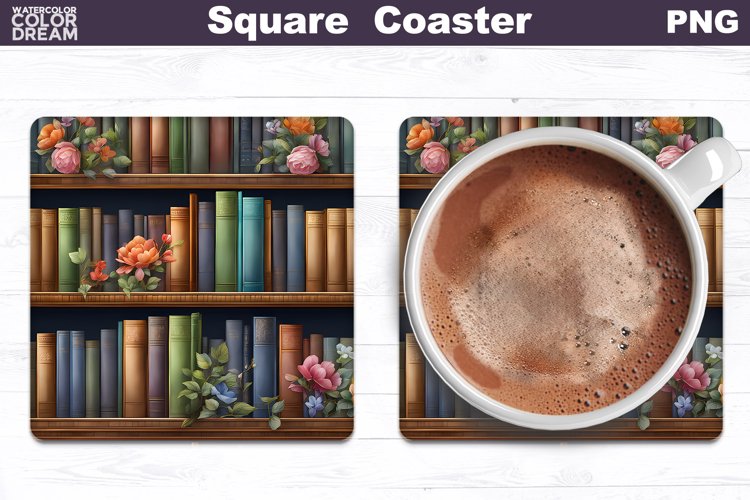 Vintage Books Square Coaster | Book Lover Coaster (2957394)