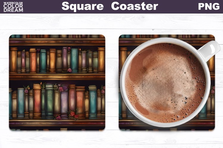 Vintage Books Square Coaster | Book Lover Coaster (2957396)
