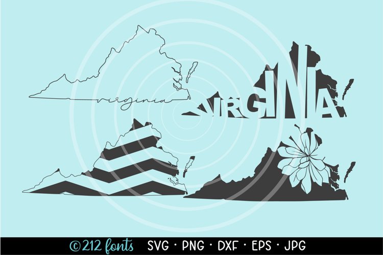 4 - Virginia State Map Graphic Cut File DXF PNG JPG SVG EPS