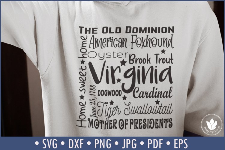 State of Virginia Cut File| Square Typography