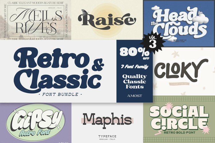 Retro & Classic Font Bundle Vol.3