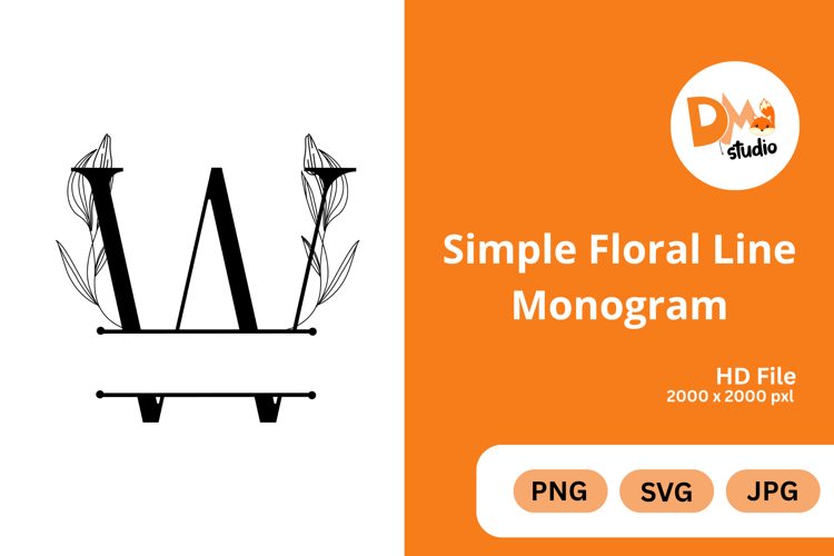 Simple Floral Line Monogram (5912646)
