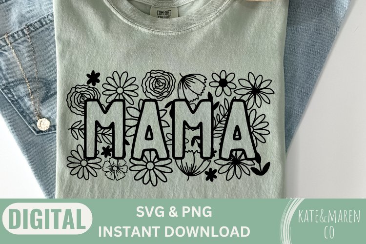 mama svg, flower mom png, mama floral svg