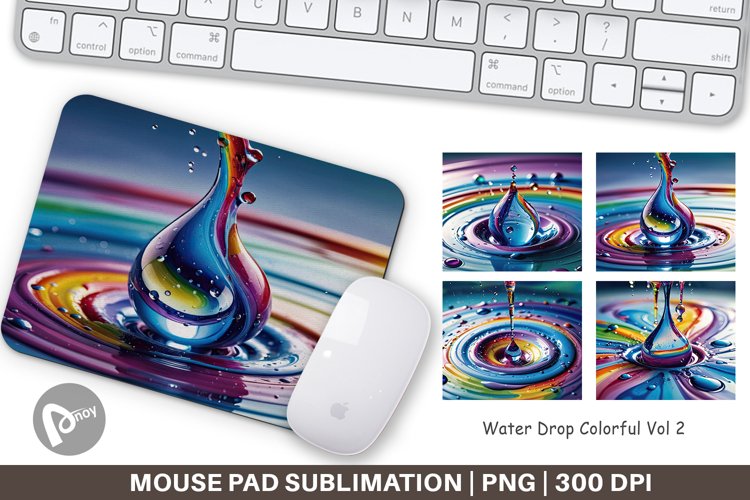 Mouse Pad Colorful Water Drops (4170217)