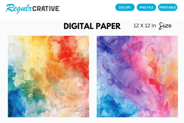 Watercolor Abstract Digital Paper, Abstract Background