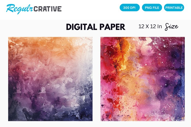 Watercolor Abstract Digital Paper, Abstract Background