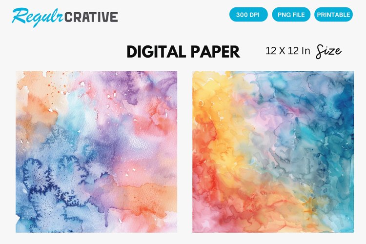 Watercolor Abstract Digital Paper, Abstract Background