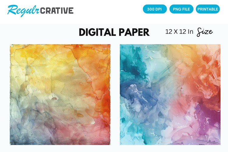 Watercolor Abstract Digital Paper, Abstract Background