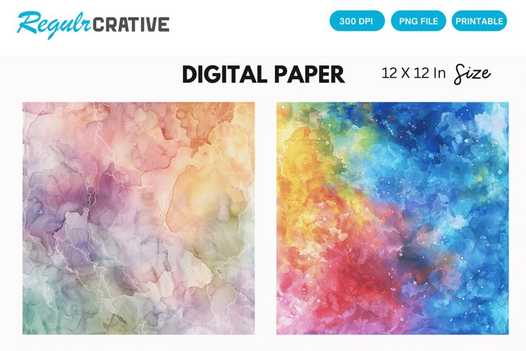 Watercolor Abstract Digital Paper, Abstract Background