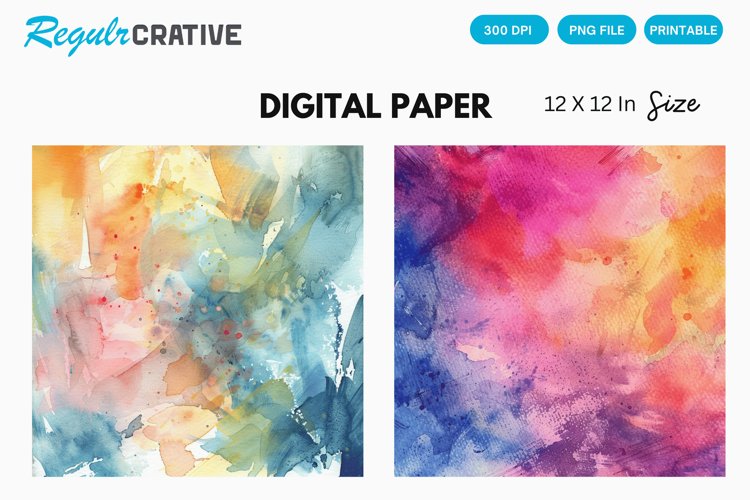 Watercolor Abstract Digital Paper, Abstract Background