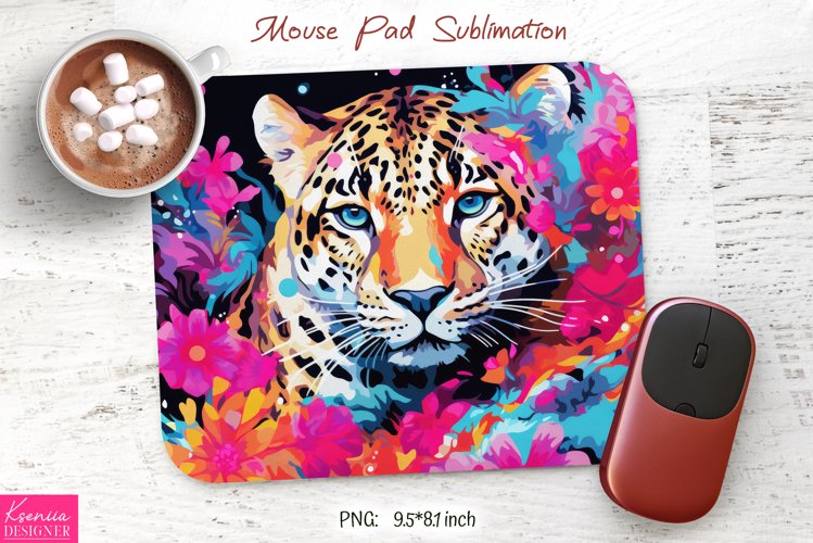 Watercolor Bright Leopard | Mouse Pad Sublimation