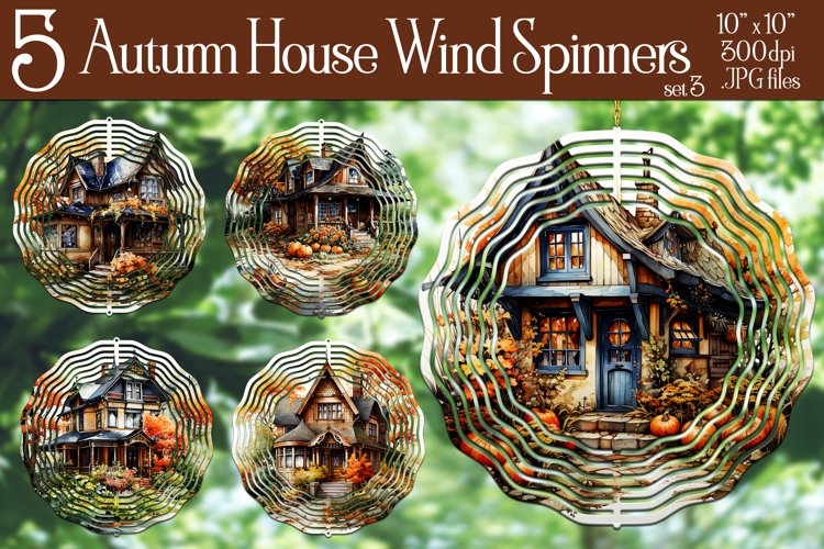 Autumn House Wind Spinner, Fall Colors House Wind Spinners