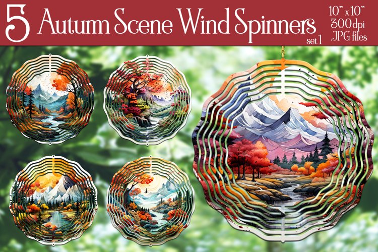 Autumn Nature Wind Spinner, Fall Scene Wind Spinner Designs