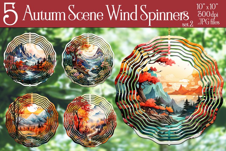 Autumn Nature Wind Spinner, Fall Scene Wind Spinner Designs