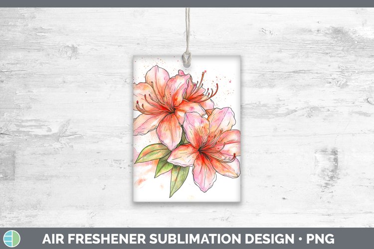 Watercolor Azalea Air Freshener Sublimation Car Freshener De