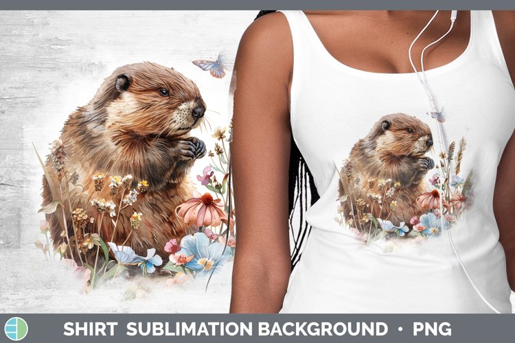 Watercolor Beaver Shirt Sublimation Sublimation Background D