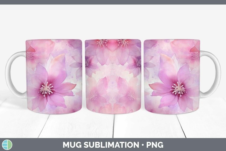 Watercolor Berry Mug Wrap Sublimation Coffee Cup Designs