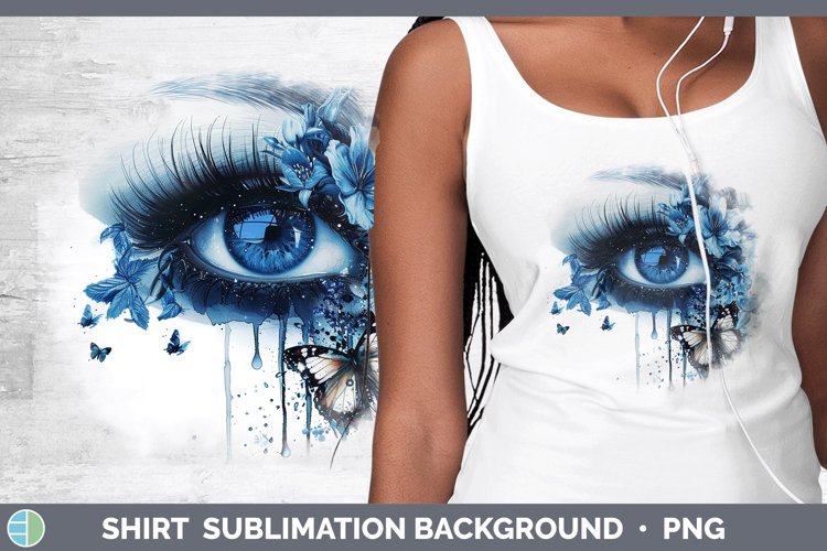 Watercolor Blue Eye Shirt Sublimation Sublimation Background