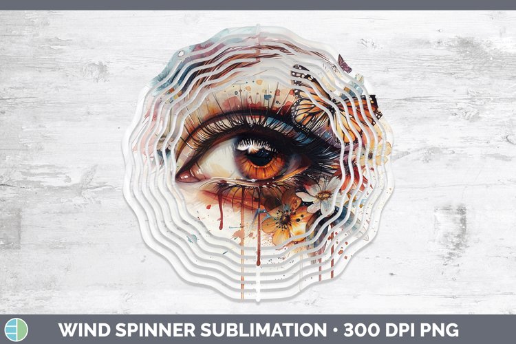 Watercolor Brown Eye Wind Spinner Sublimation Spinner Design