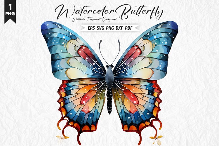 Watercolor Butterfly Sublimation Clipart PNG Design