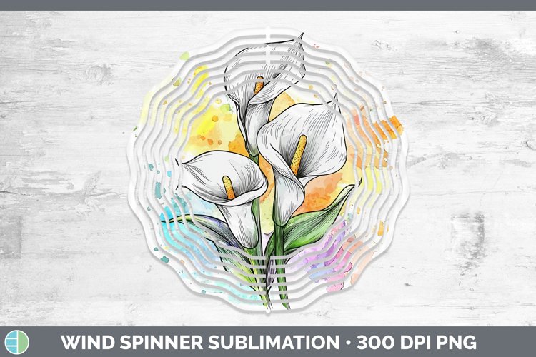 Watercolor Calla Lily Wind Spinner Sublimation Spinner Desig