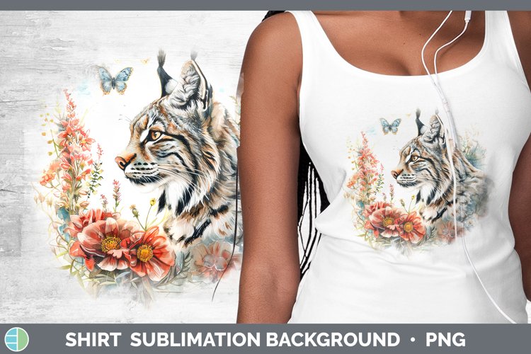 Watercolor Canada Lynx Shirt Sublimation Sublimation Backgro