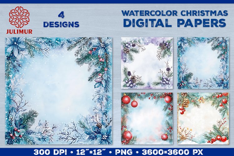 Watercolor Winter Christmas Decoration Digital (4737246)