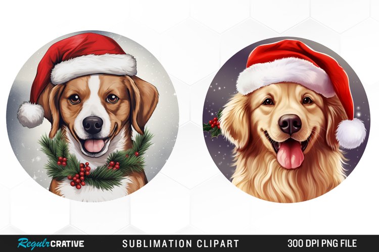 Watercolor Christmas Dog Illustration PNG Clipart