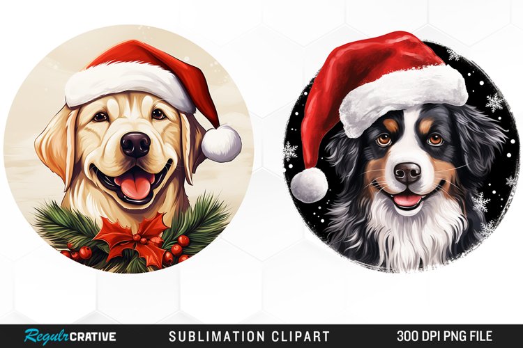 Watercolor Christmas Dog Illustration PNG Clipart